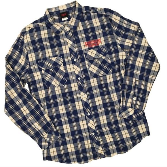 Netflix | Shirts | Nwot Stranger Things Netflix Show Plaid Flannel ...